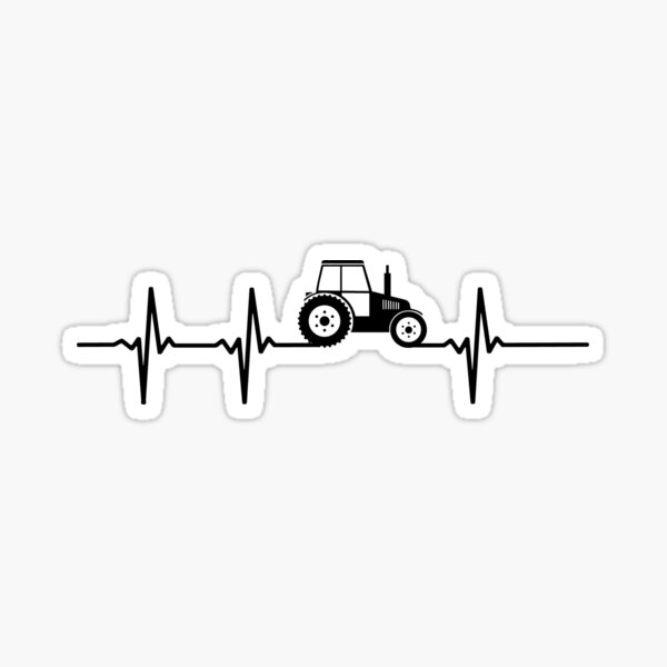 "ECG heartbeat tractor" Sticker for Sale by NoblePirates | Redbubble