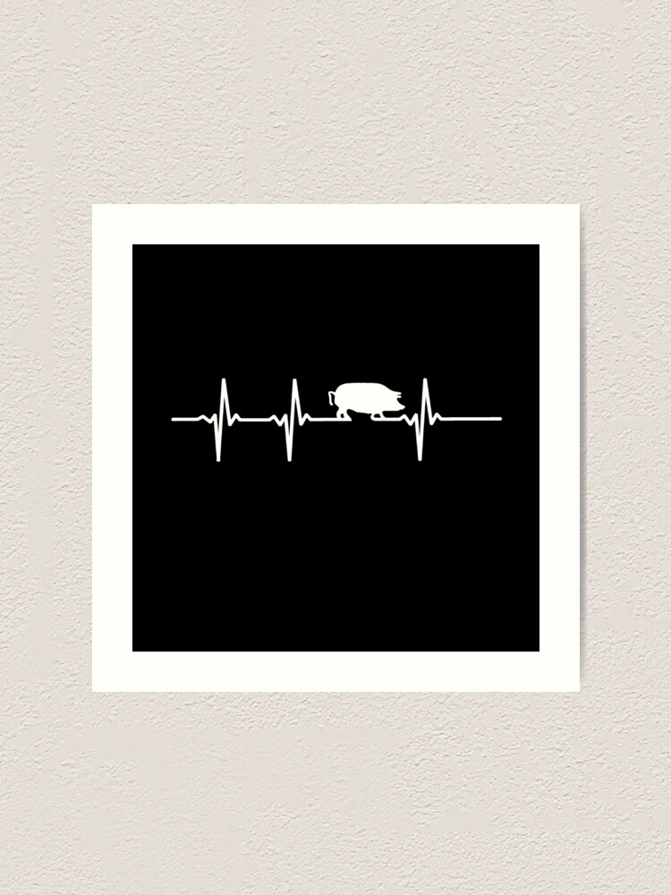 "ECG heartbeat pig" Art Print for Sale by NoblePirates | Redbubble