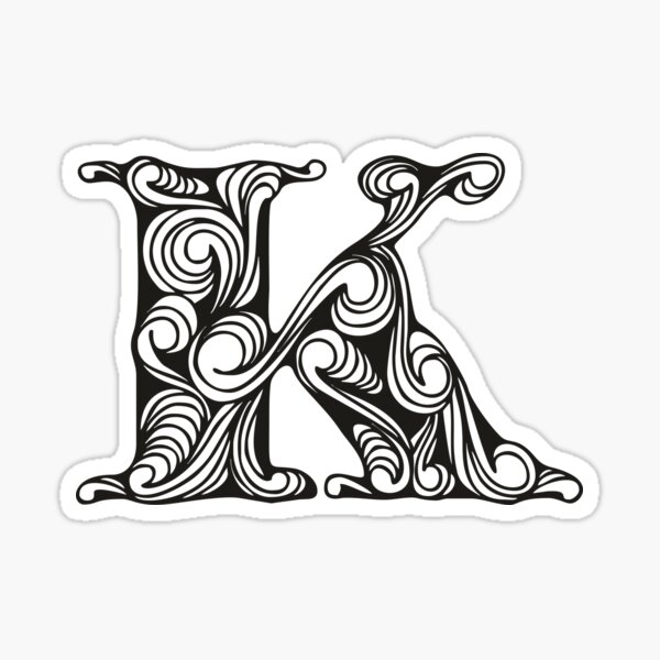 "Monogram letter K" Sticker for Sale by Zentura | Redbubble