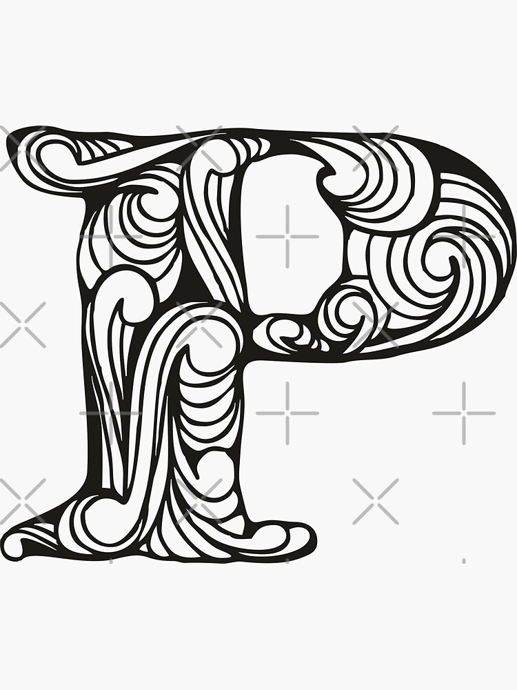 "Monogram letter P" Sticker for Sale by Zentura | Redbubble