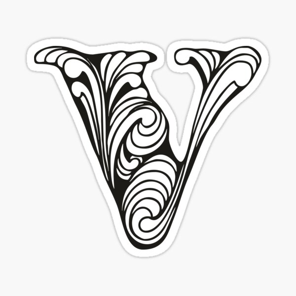 Doodle Letter V Stickers | Redbubble