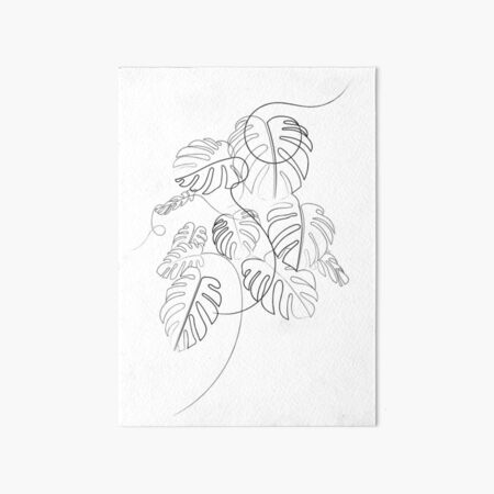 "Cheese Plant Leaves Line Drawing" Art Board Print by AdamRegester ...