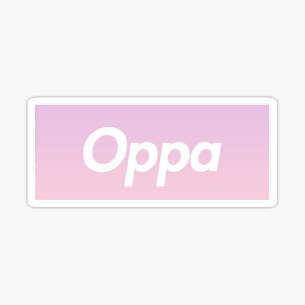 "OPPA AESTHETIC GRADIENT LOGO" Sticker for Sale by namjoonstrash ...