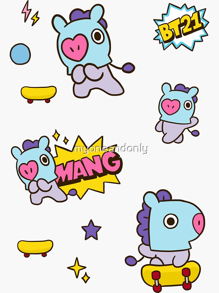 "Mang bt21 design stickers " Sticker by myoneandonly | Redbubble