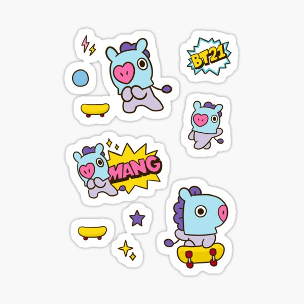 "Mang bt21 design stickers " Sticker by myoneandonly | Redbubble