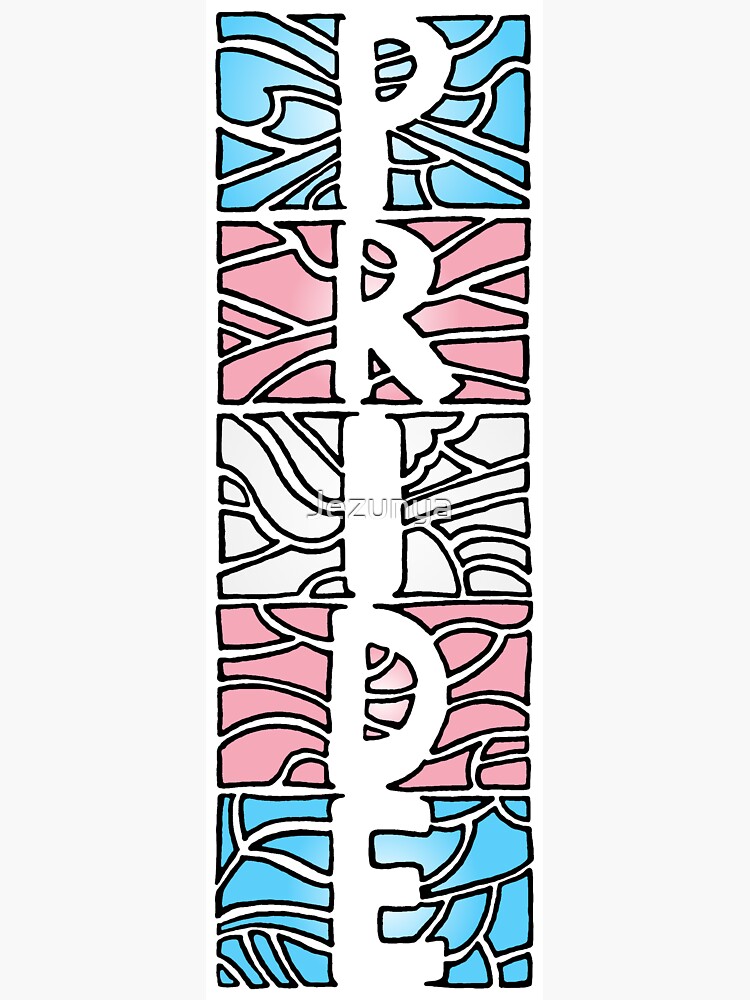 "Trans Pride Stained Glass Column" Sticker for Sale by Jezunya | Redbubble