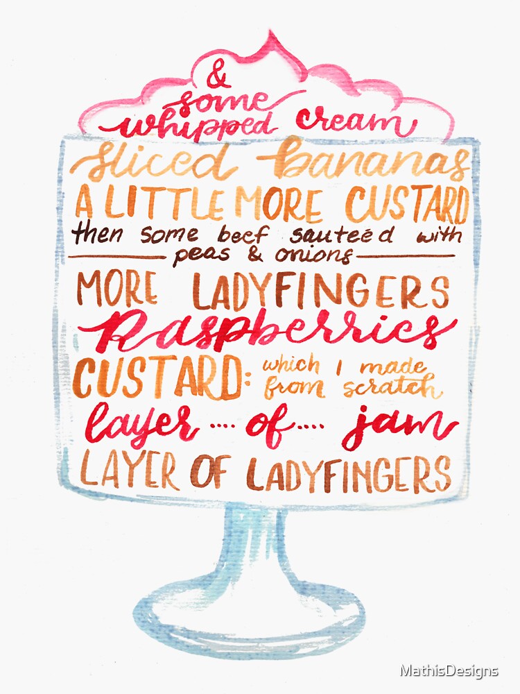 "Traditional English Trifle" Sticker by MathisDesigns | Redbubble