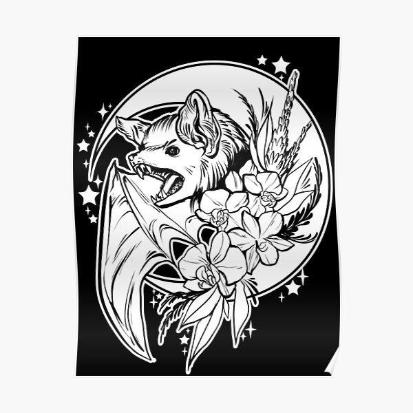 "Bat and Orchids" Poster for Sale by retkikosmos | Redbubble