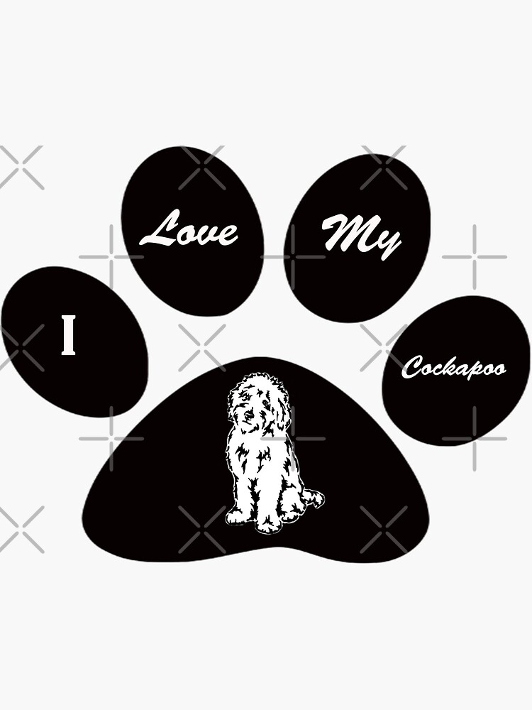 "I Love My Cockapoo" Sticker by Pam069 | Redbubble