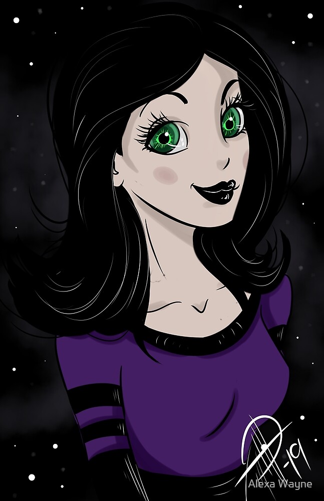 "Gothic Girl Cartoon" by Alexa Wayne | Redbubble