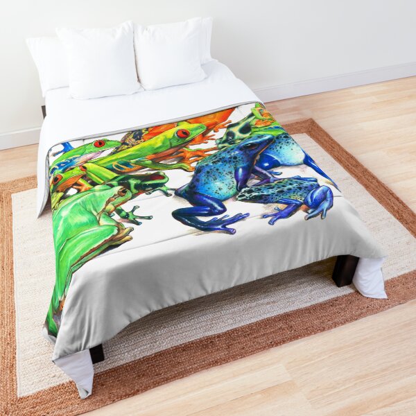 Colcha «Collage de ranas tropicales» de Salmoneggs | Redbubble