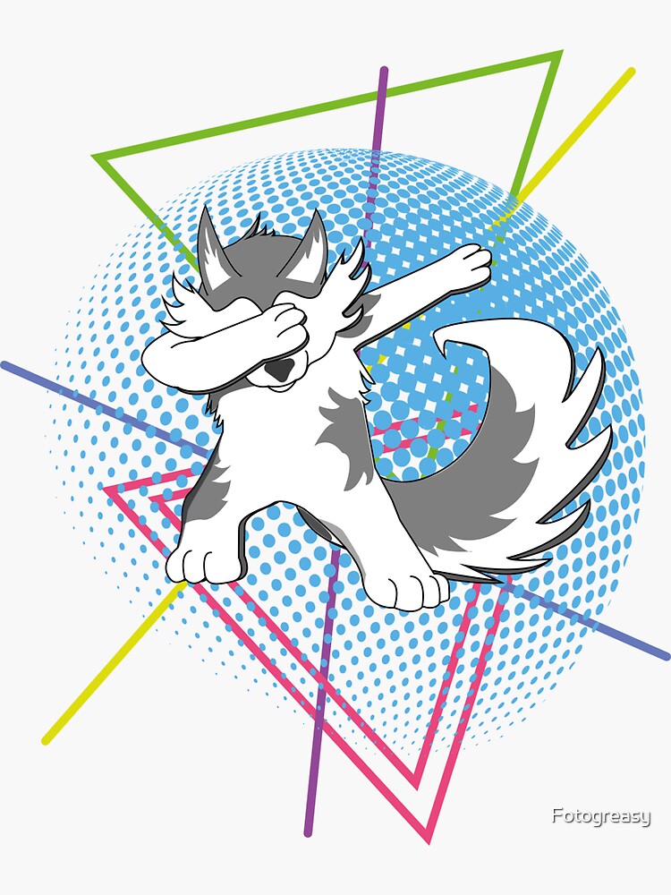 "Dabing dog Dab Alaskan Husky" Sticker for Sale by Fotogreasy | Redbubble
