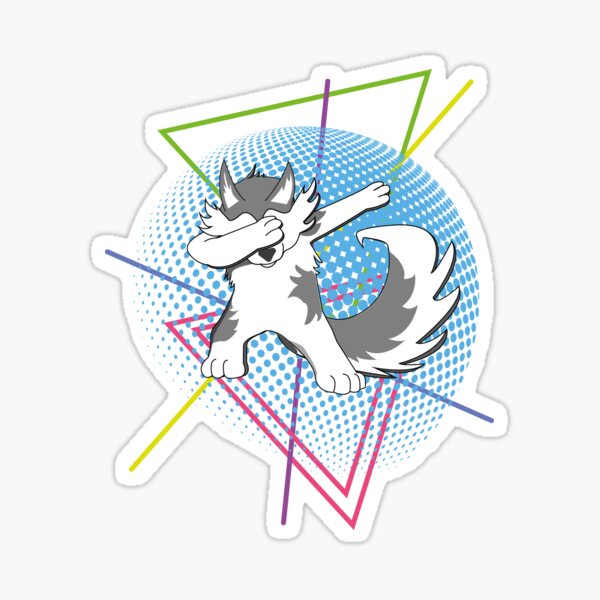 "Dabing dog Dab Alaskan Husky" Sticker for Sale by Fotogreasy | Redbubble
