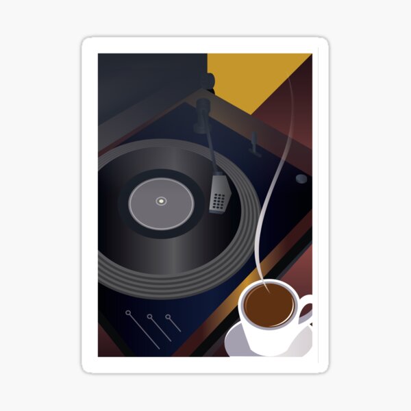 "Record Player RCA Art Deco Geometric Retro" Sticker for Sale by 108dragons | Redbubble