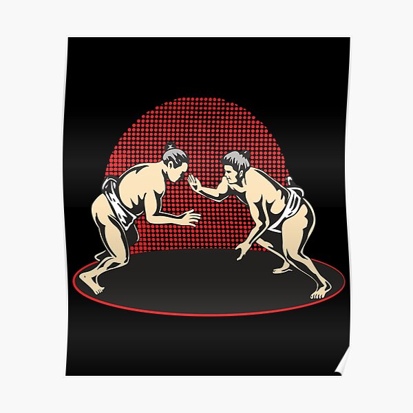 "Vintage Retro Sumo Wrestling Match Sumo Gift" Poster by MintedFresh ...