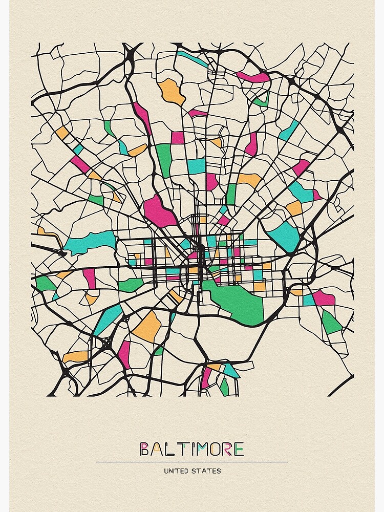 Póster «Mapa de calles de Baltimore, Maryland» de geekmywall | Redbubble