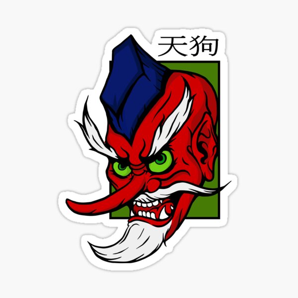 "Demonic Tengu Yokai" Sticker for Sale by Akaiji | Redbubble