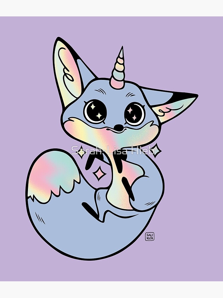 "Rainbow unicorn fox" Poster by sarahlisahleb | Redbubble
