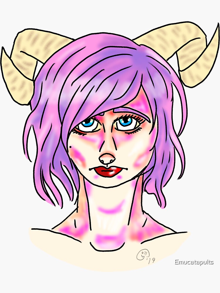 "Bubblegum Faun" Sticker by Emucatapults | Redbubble