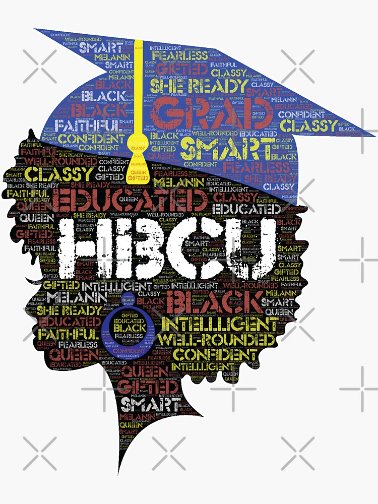 "HBCU Grad Cap Words in Afro Gift" Sticker for Sale by blackartmatters ...