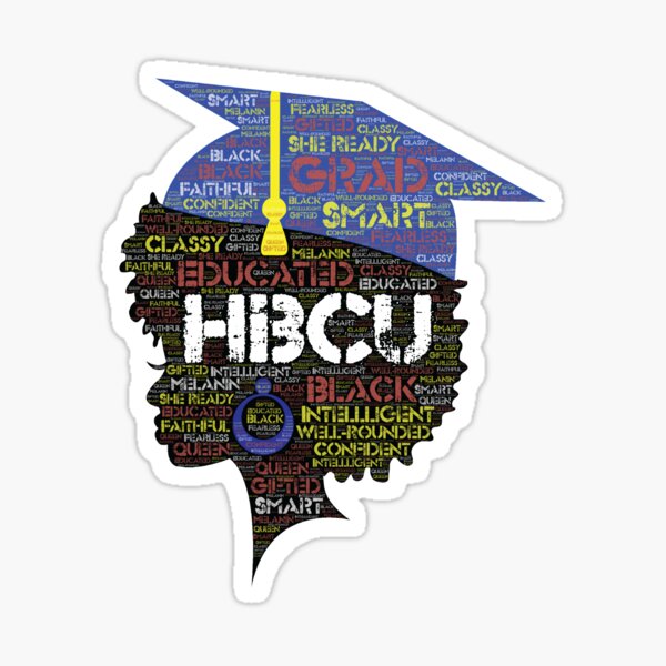 "HBCU Grad Cap Words in Afro Gift" Sticker for Sale by blackartmatters ...