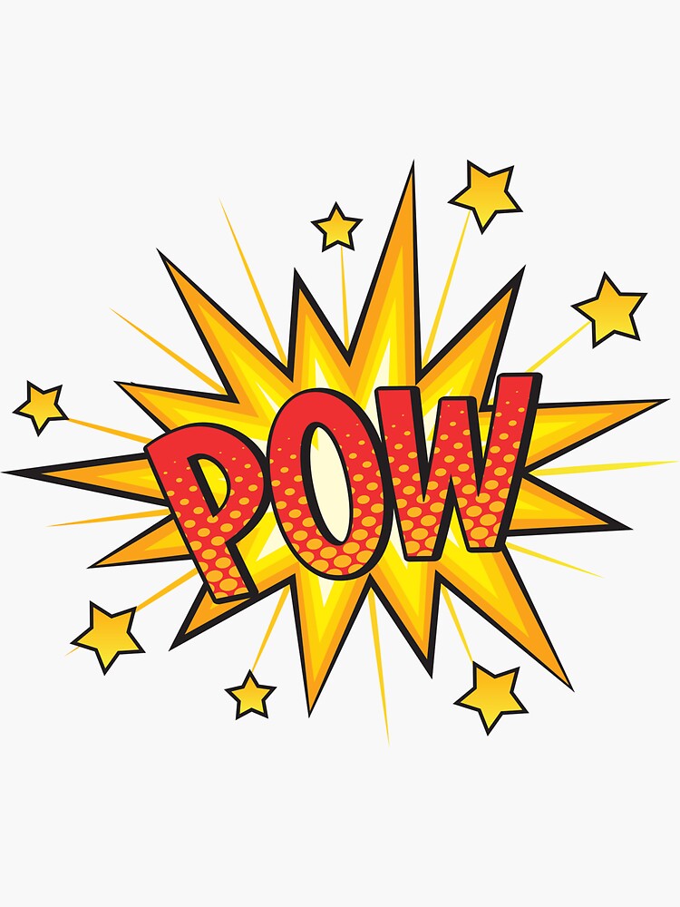 "Pow!" Sticker for Sale by abbazabba | Redbubble