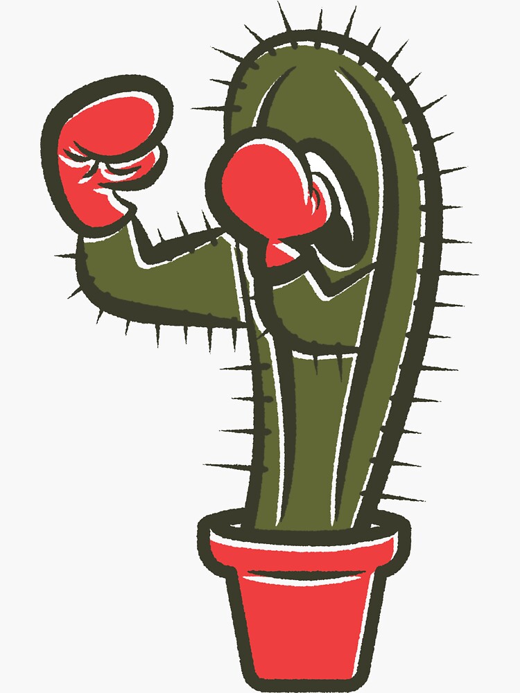 "A Boxing Cactus" Sticker for Sale by Teellustrator | Redbubble