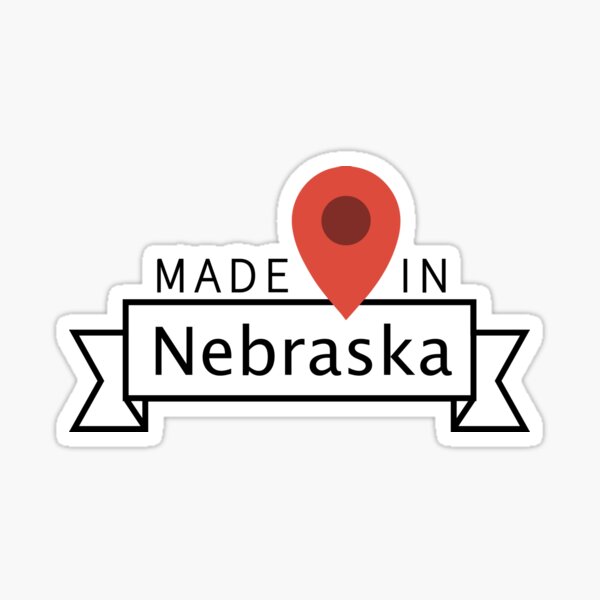 "Made in Nebraska" Sticker for Sale by designchip | Redbubble