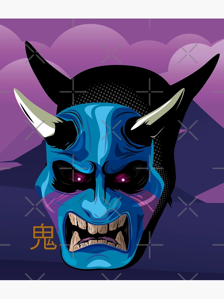 Póster «máscara oni demonio azul» de Dirtdiver06 | Redbubble