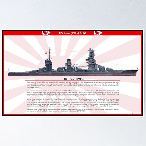 "IJN Battleship Fuso" Poster for Sale by TheCollectioner | Redbubble