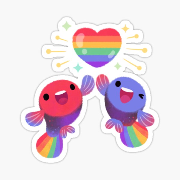 "Rainbow guppy 4" Sticker for Sale by pikaole | Redbubble