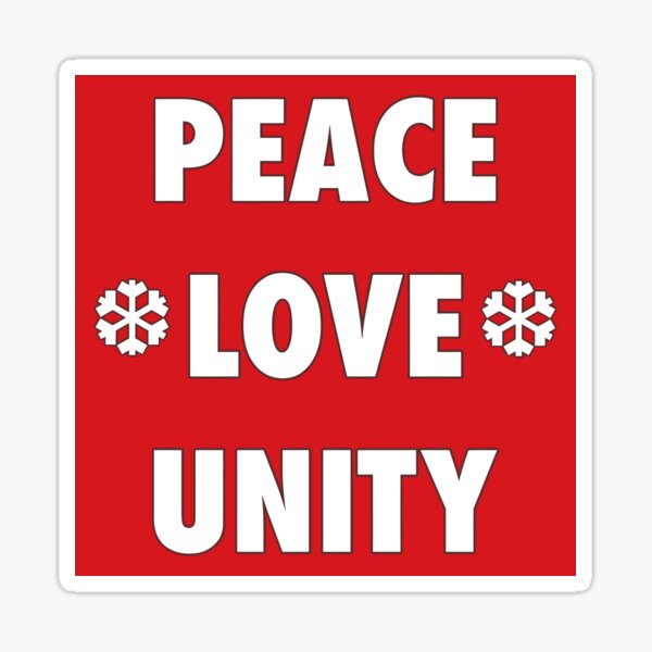 "Peace Love Unity" Sticker for Sale by marywestbrok | Redbubble