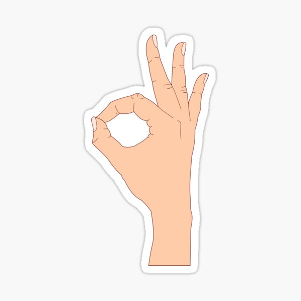 Okay Ok Hand Stickers | Redbubble
