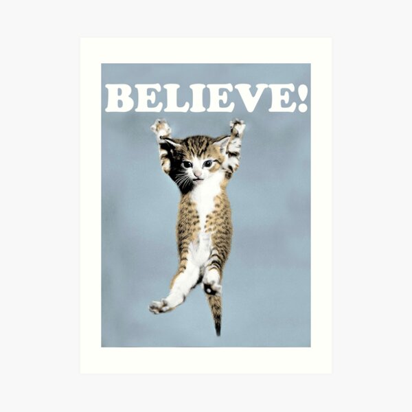 "Believe Cat Poster" Art Print for Sale by DAN13L | Redbubble