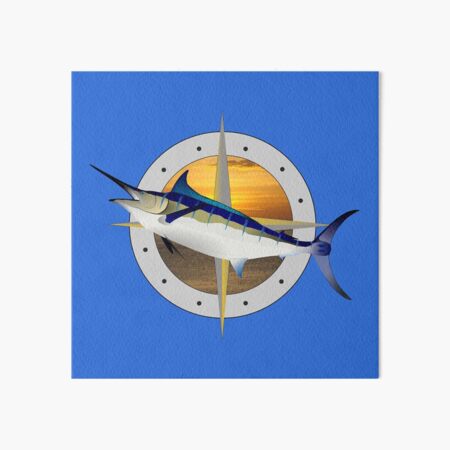 "Blue Marlin-Compass Rose" Art Board Print for Sale by fishprints19 ...
