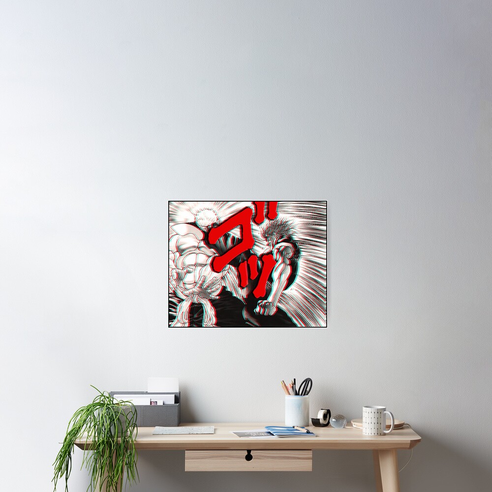 "Yujiro Hanma - Violent kick in head" Poster by Diaz-Shop | Redbubble