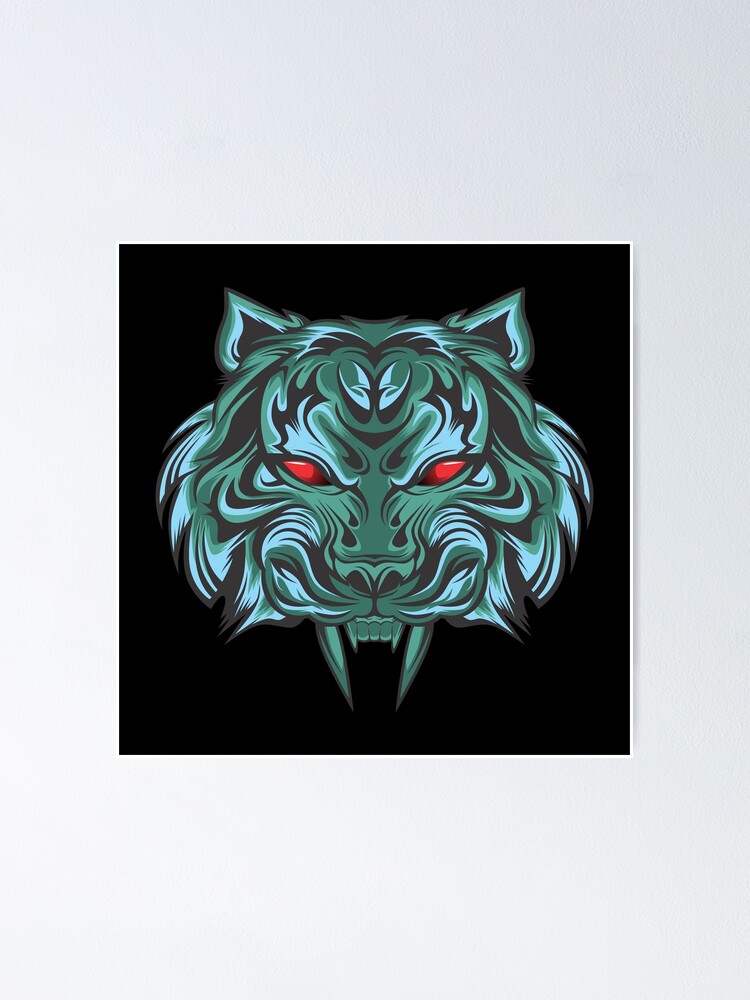 "Scary saber tooth tiger" Poster by davidx098 | Redbubble