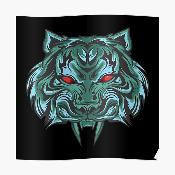 "Scary saber tooth tiger" Poster by davidx098 | Redbubble