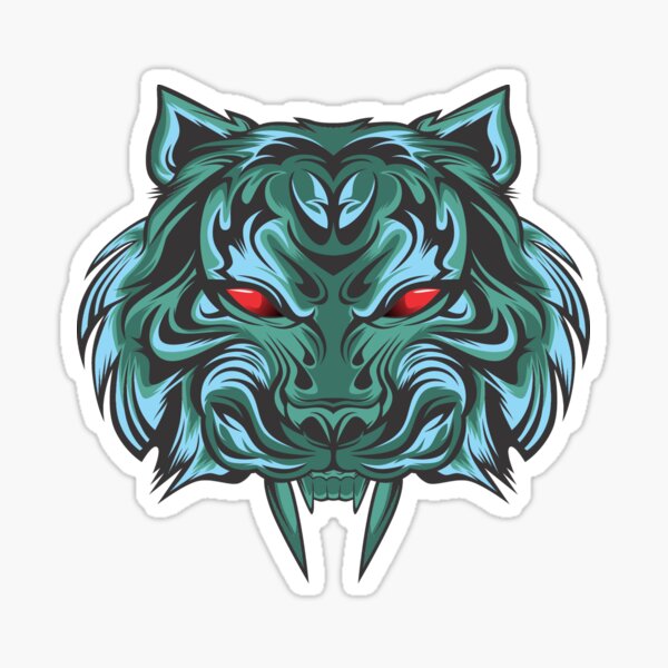 "Scary saber tooth tiger" Sticker by davidx098 | Redbubble