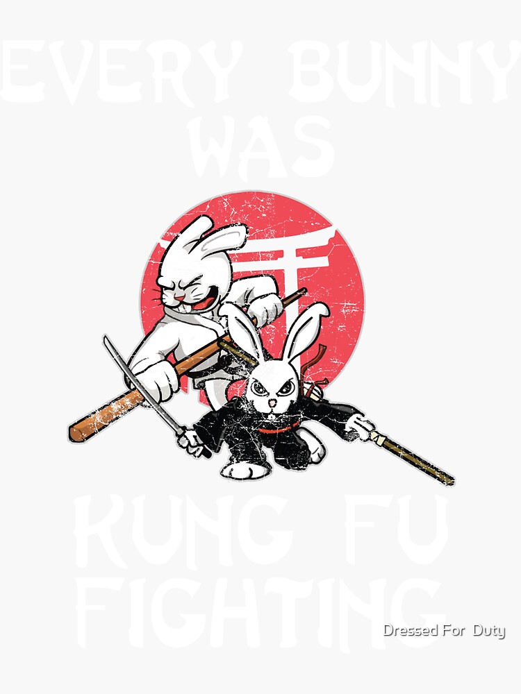 "Every Bunny Was Kung Fu Fighting" Sticker by kdiamond1 | Redbubble