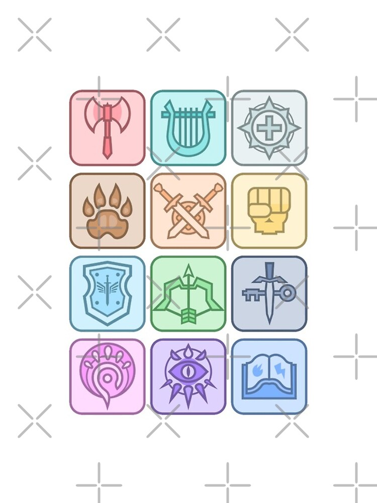"JoCat Crap Guide to DnD Class Icons [Color]" iPhone Case for Sale by ...