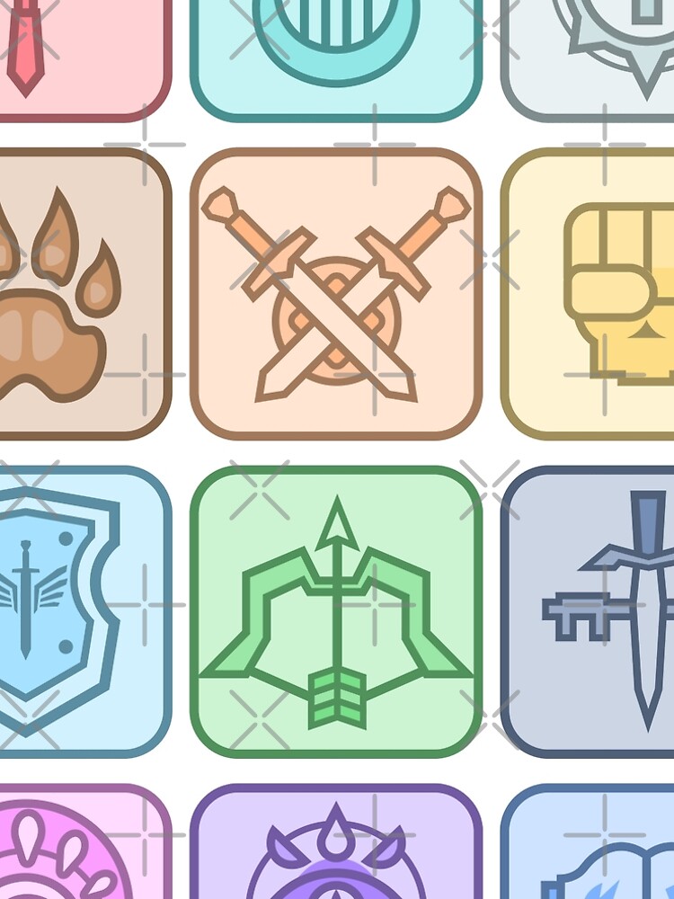 "JoCat Crap Guide to DnD Class Icons [Color]" A-Line Dress for Sale by ...