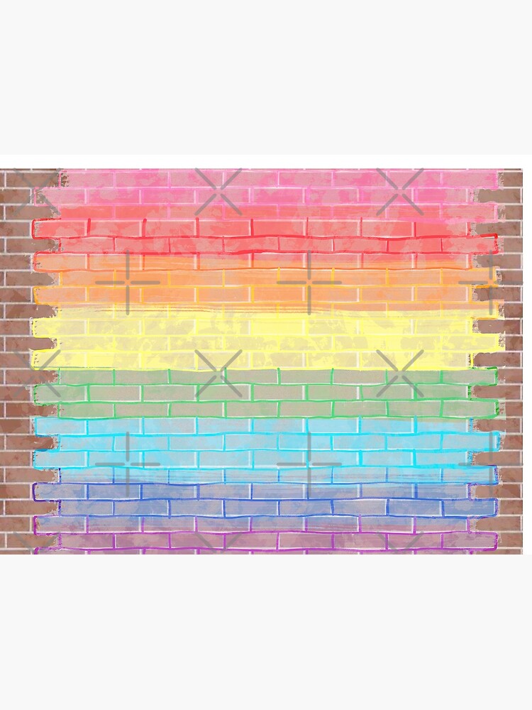 "LGBTQ+ Pride Flag Distressed Brick Design" Framed Art Print for Sale ...