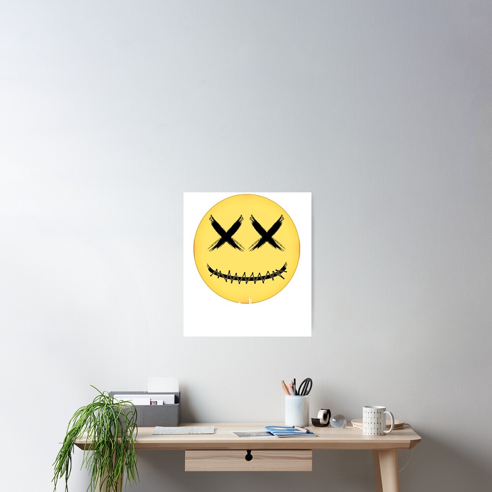 "Stitch smiley emoji emoticon mouth sewn shut" Poster for Sale by ...