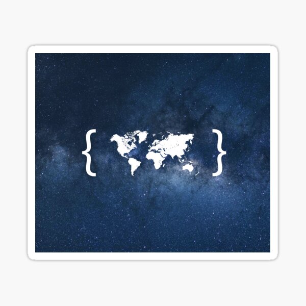 "Starry World Map with brackets " Sticker for Sale by roblopmac | Redbubble
