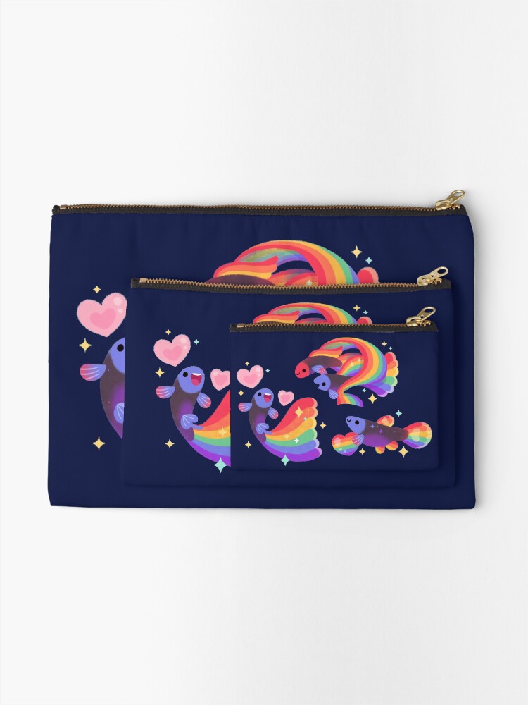 "Rainbow guppy 5" Zipper Pouch for Sale by pikaole | Redbubble