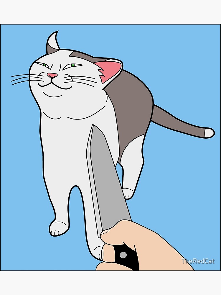 Smug Knife Cat Meme Photographic Print For Sale By Theredcat Redbubble