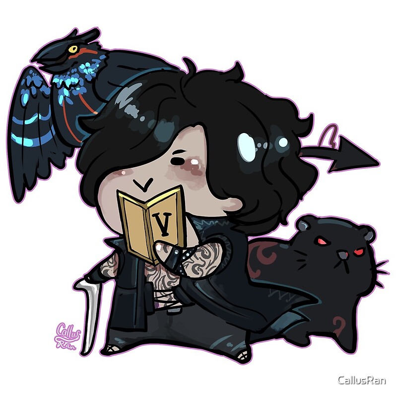 "Devil May Chibi - V, Griffon & Shadow" by CallusRan | Redbubble