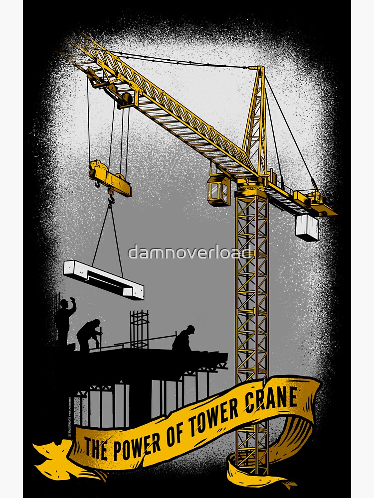 Tower Crane Sticker Height Kids Wall Sticker Tower Crane — Off The