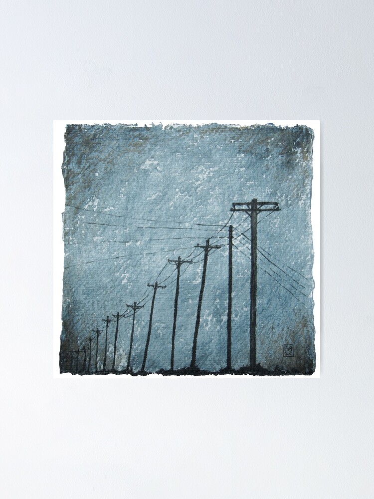 "Electricity pylons in watercolor" Poster for Sale by bettinabk | Redbubble